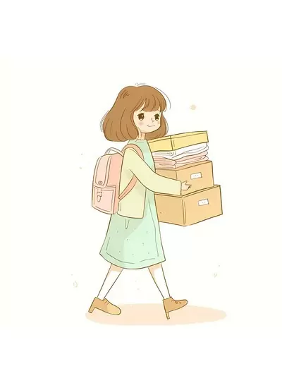 Free download school supplies Girl carrying box cute girl cartoon ...
